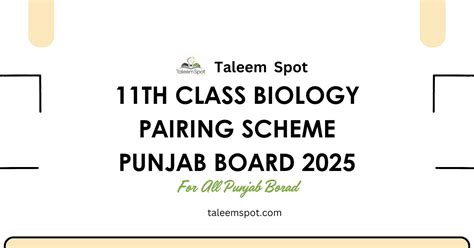 11th class biology pairing scheme punjab board