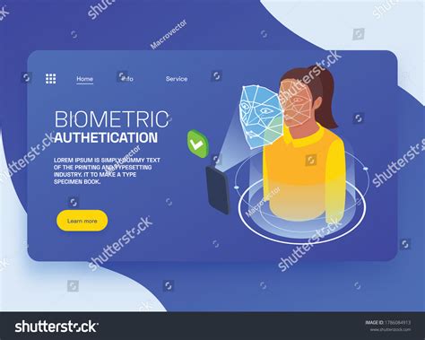 Biometric Authentication Isometric Horizontal Banner Face Stock Vector Royalty Free 1786084913