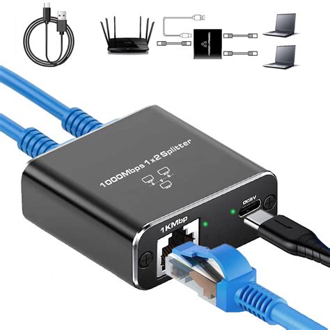 Pushua Gigabit Ethernet Splitter 1 To 2 High Speed2 Devices