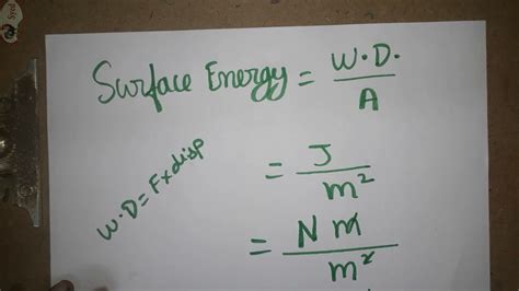 Surface Tension Is Equal To Surface Energy Per Unit Area At Jayden