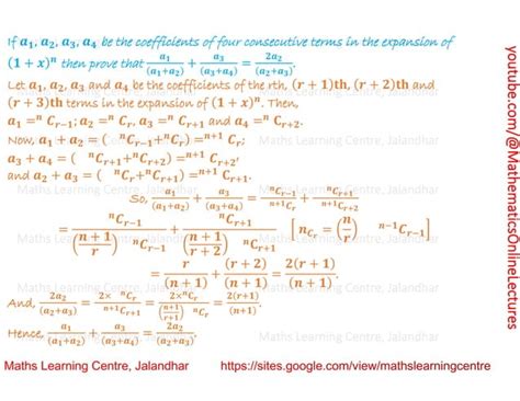 Class 11 Chapter 8 Binomial Theorem Basic Problems Lecture 2 Pdf