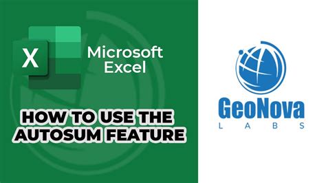 How To Use Microsoft Excel Autosum Feature Youtube