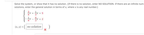 solved solve the system or show that it has no solution