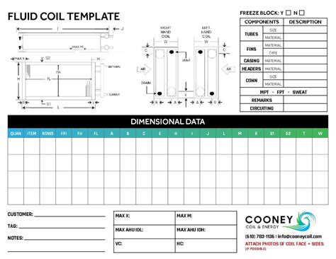 Coil Measuring Templates Cooney Coil Energy