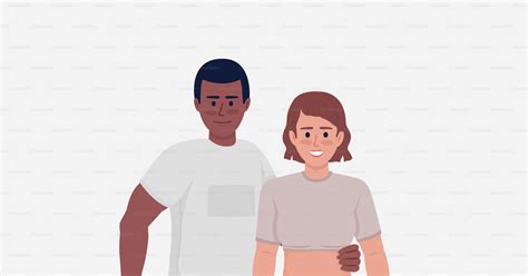 세미 플랫 컬러 벡터 캐릭터를 훈련할 준비가 된 행복한 커플 편집 가능한 그림 흰색에 전신 사람들 웹 그래픽 디자인 및 애니메이션을 위한 간단한 만화 스타일