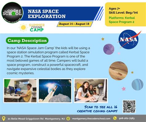 Aug 14 Nasa Space Exploration Summer Coding Camp Hillsborough Nj