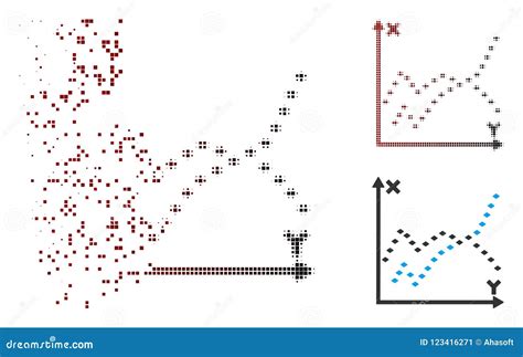Dust Pixel Halftone Dotted Functions Plot Icon Stock Vector