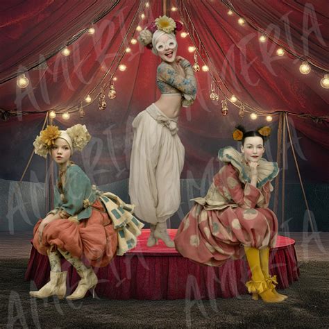 Vintage Circus Girls Clipart Carnival Clowns Pngs For Junk Journals Digital Download Etsy