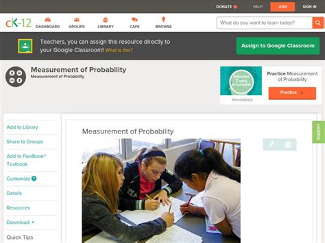 Ck 12 Probability Measurement Of Probability Grade 6 Unit Plan For