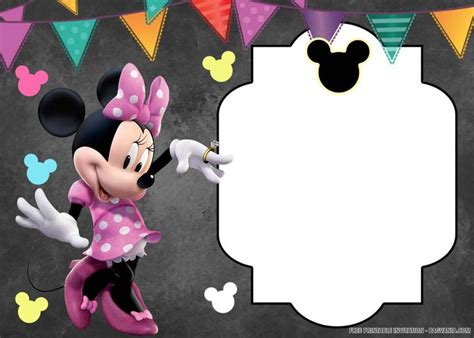 Free Printable Hello Minnie Mouse Birthday Invitation Templates
