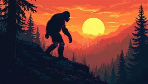 Bigfoot Silhouette Stock Illustrations 1 434 Bigfoot Silhouette Stock