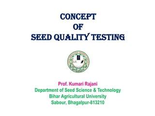 Concept Of Seed Quality Testing Pdf