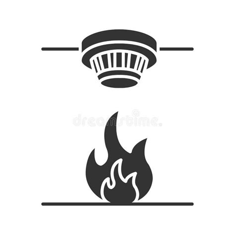 Smoke Detector Linear Icon Stock Vector Illustration Of Drawing 197063672