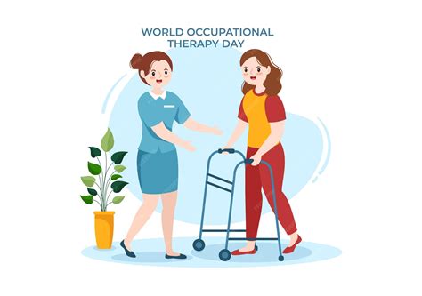 Premium Vector World Occupational Therapy Day Celebration Hand Drawn