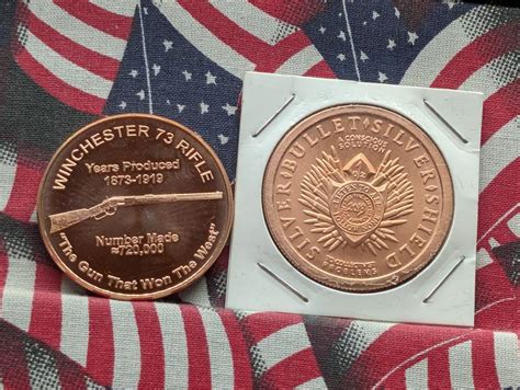 Sold At Auction Two 999 Fine Copper 1 Ounce Bullion Rounds