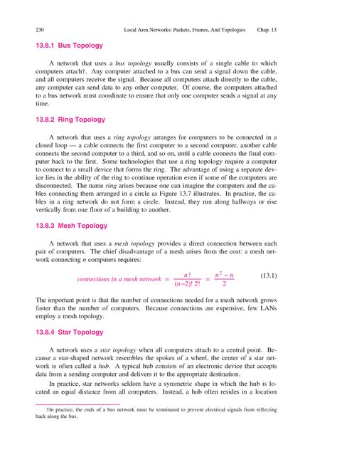 Computer Networks And Internets 230 Local Area Networks Packets Frames And Topologies Chap