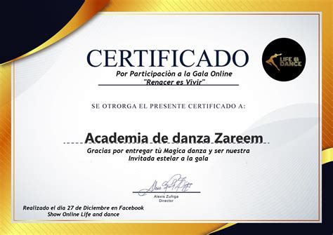Certificados De Life Dance Escuela De Danza Facebook