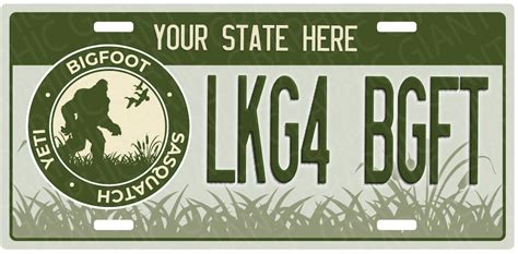 Sasquatch Bigfoot Customized License Plate Car Tag Etsy