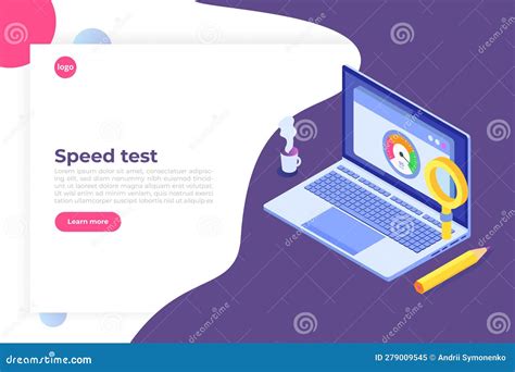 Internet Download Speed Test Isometric Concept Stock Illustration Illustration Of Panel