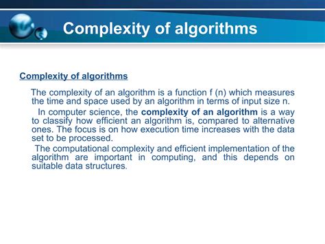 Complexity Of Algorithm Ppt