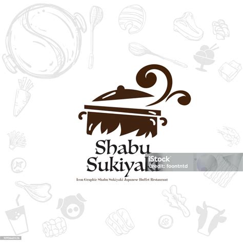 샤 브 샤 브 스키야키 로고 아이콘 그래픽 일본 뷔페 레스토랑 건강한 생활방식에 대한 스톡 벡터 아트 및 기타 이미지 건강한