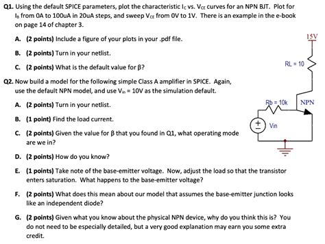 Solved Q1 Using The Default Spice Parameters Plot The