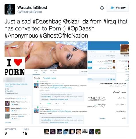 Anonymous Hacker Hijacks ISIS Supporters Twitter Accounts And Floods Profiles With Graphic PORN