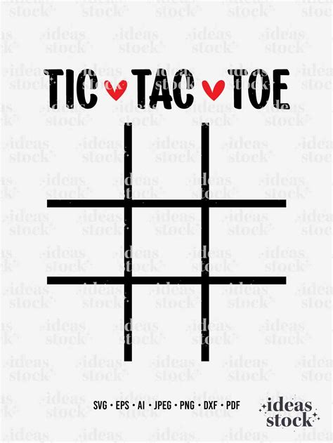 Tic Tac Toe Board Svg Valentines Decoration Love Svg