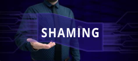 Conceptual Caption Shaming Internet Concept Subjecting Someone To Disgrace Humiliation Or