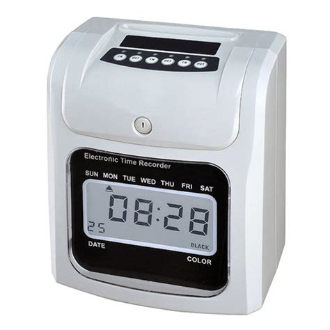 Lcd Screen Electronic Time Clock Paper Card English Attendance Machine