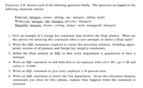 Solved Exercise Answer Each Of The Following Questions Chegg Com