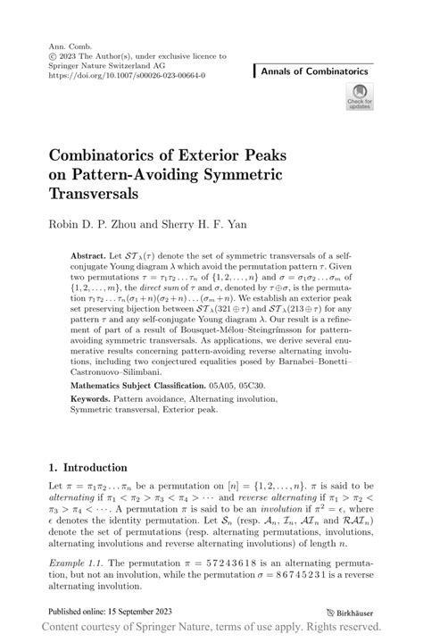 combinatorics of exterior peaks on pattern avoiding symmetric