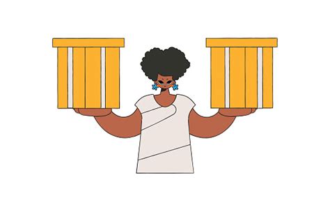 매력적인 소녀는 그녀의 손에 상자를 들고 있습니다 소포 및화물 운송 가상현실에 대한 스톡 벡터 아트 및 기타 이미지 가상현실 배달 배달부 Istock