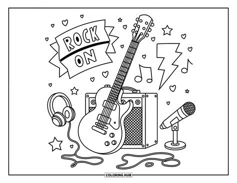 90 Desenhos De Guitarra Para Colorir Para Crianças E Adultos Pdfs