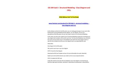 Cis 339 Ilab 3 Structural Modeling Class Diagram And Crcs Cis 339