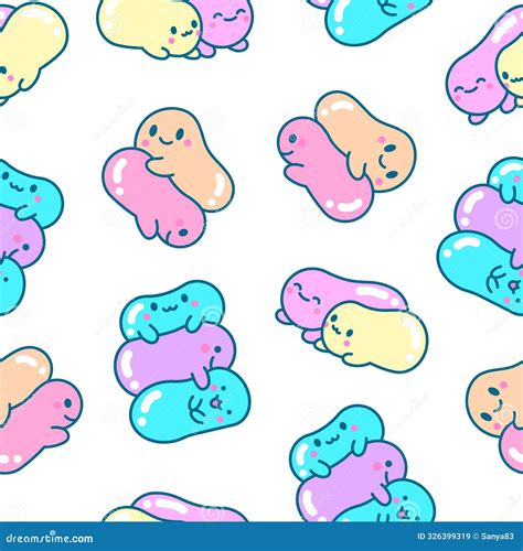 Friends Kawaii Tapioca Pearls Sticker Bookmark Vector Illustration