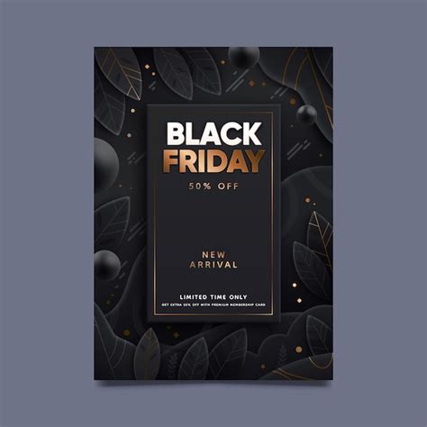 현실적인 검은 금요일 세로 포스터 템플릿 무료 벡터
