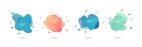 Groups Of Abstract Gradient Colorful Curve Design In Four Banners Set Of 4 Abstract Graphic