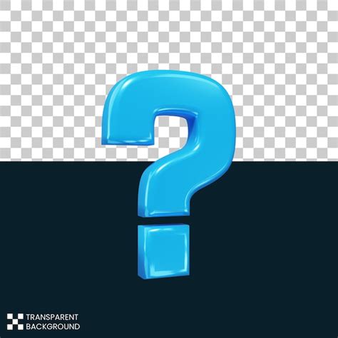 premium psd blue 3d rendering of question mark symbol