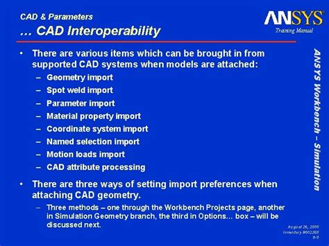 Chapter Nine CAD Parameters CAD Parameters Chapter Overview