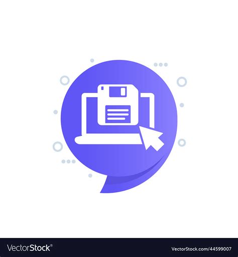 backup floppy disk icon with laptop royalty free vector