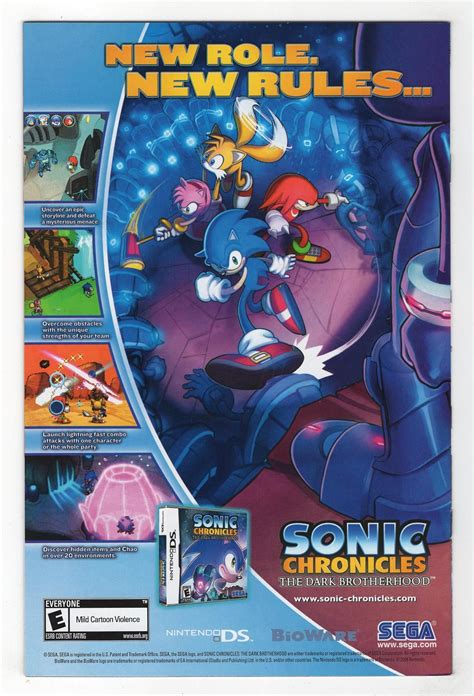 Sonic Chronicles Dark Brotherhood Video Game Comic Book Ad Dark