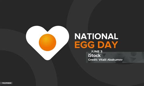 전국 계란의 날 미국에서 휴가 6 월에 매년 축 하 재미 있는 이벤트 귀여운 계란 디자인입니다 음식 개념입니다 포스터 카드 배너 및 배경 벡터 일러스트 6월에 대한 스톡