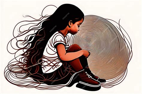 Premium Ai Image Girl Sitting On Twine Continuous Line Drawing Vector