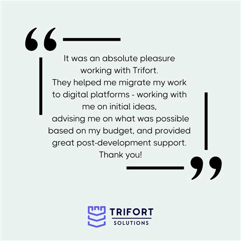 trifort s client praises our software solutions trifort solutions ltd posted on the topic