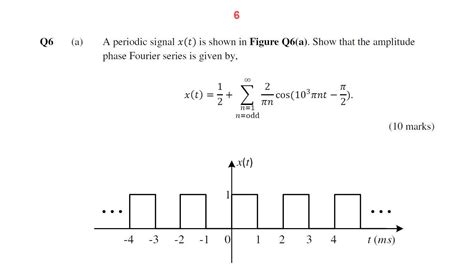Solved 6 Q6 A A Periodic Signal X T Is Shown In Figure