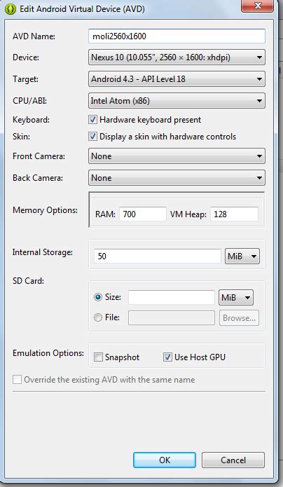 Error Failed To Allocate Memory 1455 When Try To Run My App In Eclipse Emulator In 2560x1600