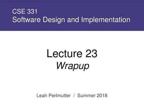 Ppt Cse 331 Software Design And Implementation Powerpoint