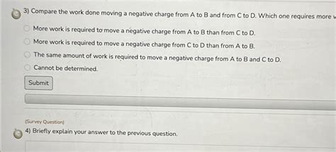 Solved Compare The Work Done Moving A Negative Charge From A