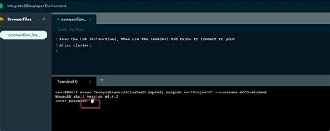 Ide Terminal Will Not Show Text M001 Mongodb Basics Mongodb Developer Community Forums
